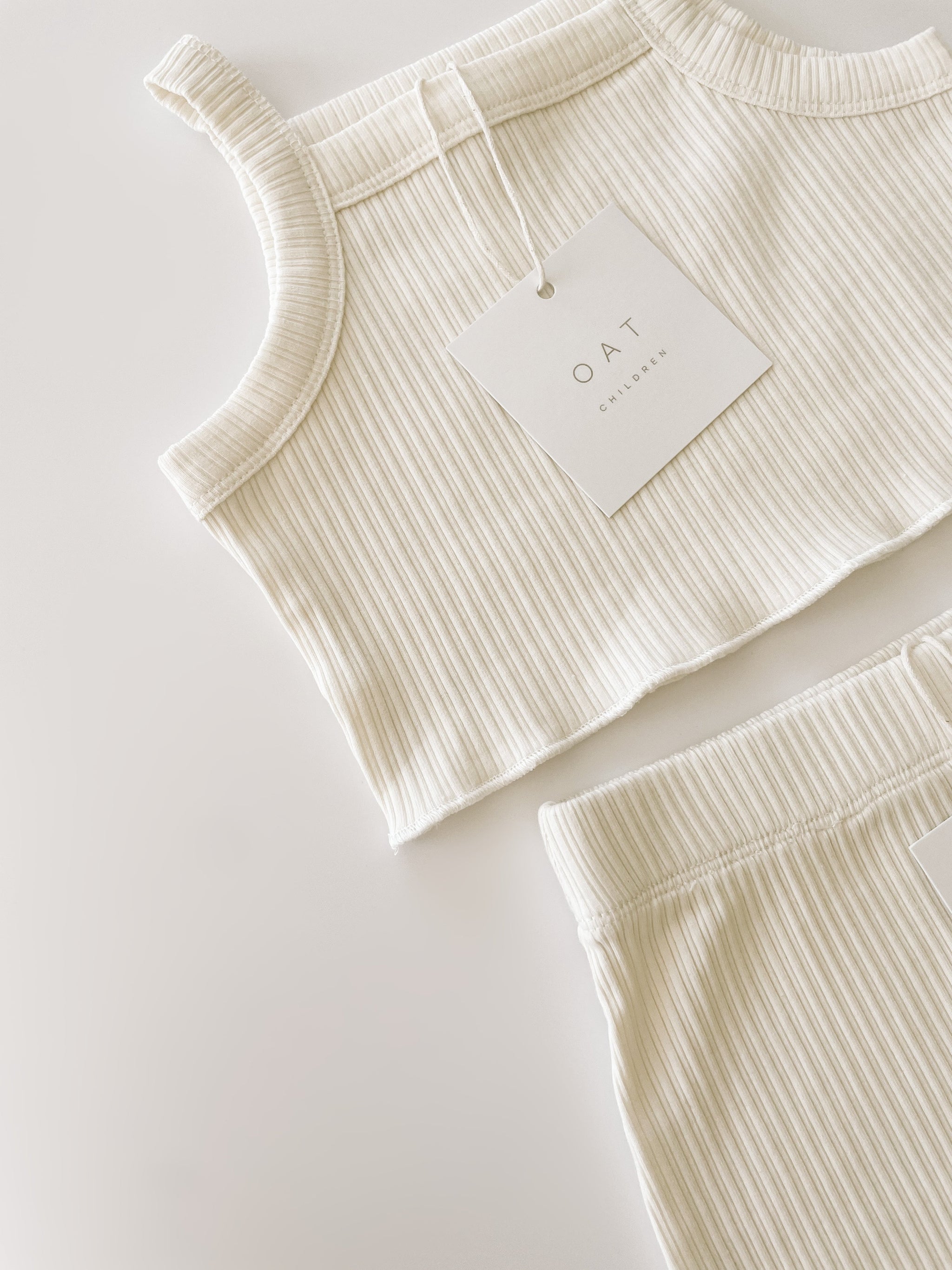 Ribbed Crop Tank - Vintage Stripe – Oat Co