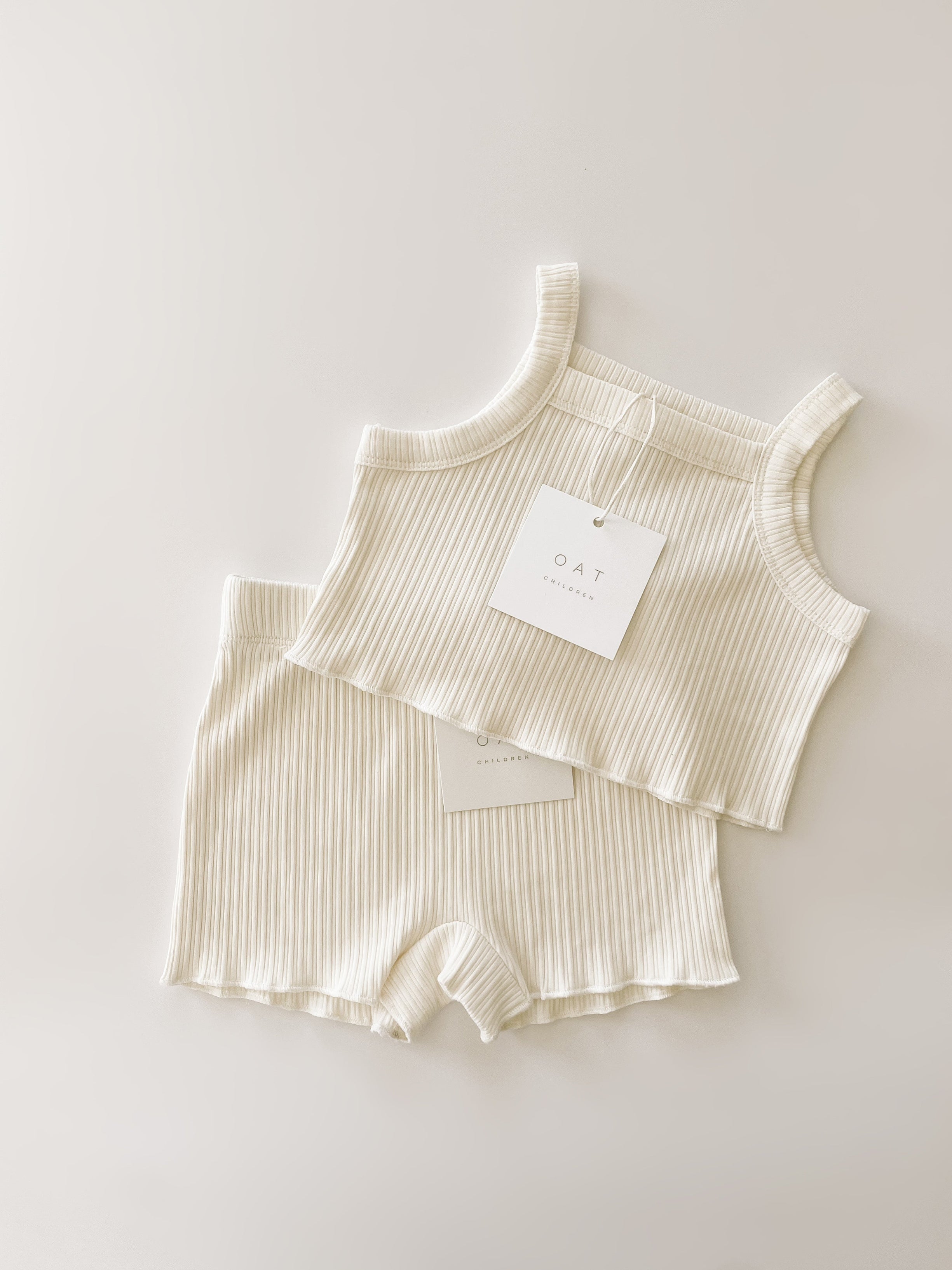 Ribbed Crop Tank - Vintage Stripe – Oat Co