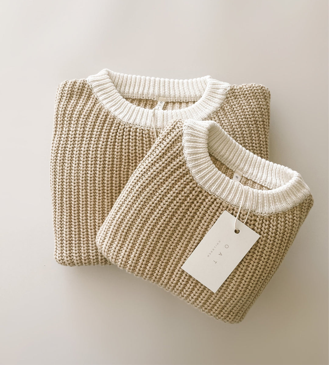 Women’s Two-Tone Chunky Knit Sweater – Oat Co