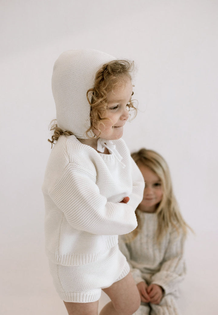Purl Knit Bonnet ‘Milk’ – Oat Co