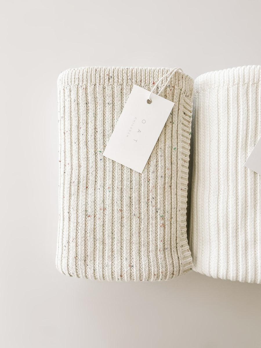 Sprinkle Knit Ribbed Blanket – Oat Co