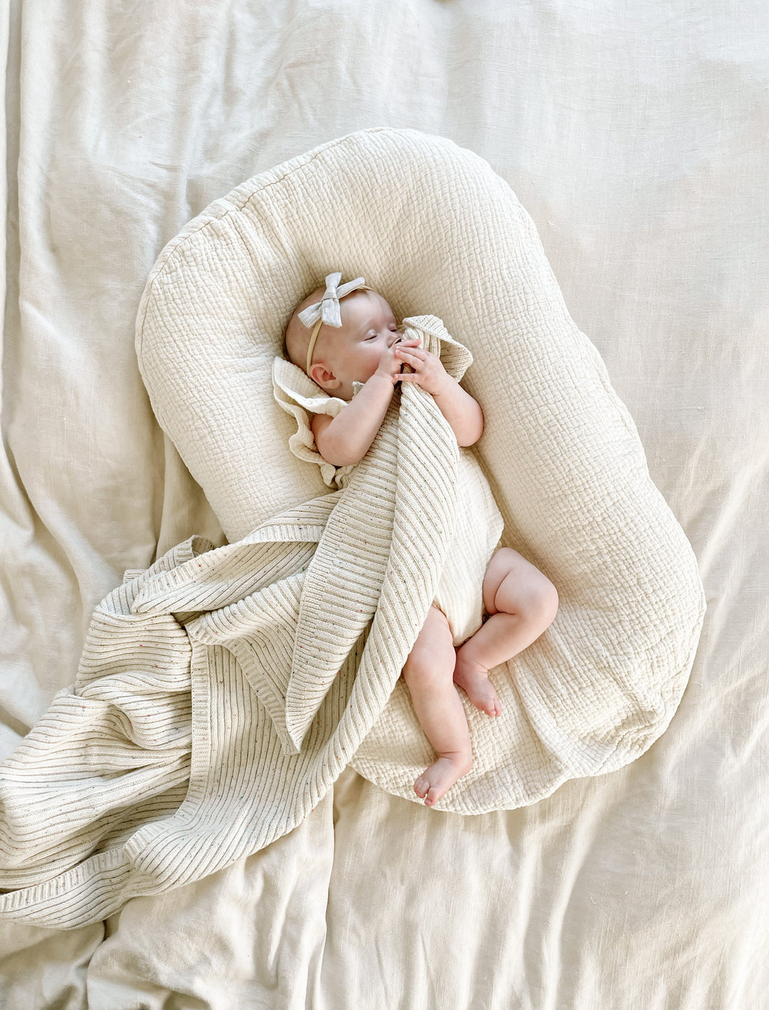 Sprinkle Knit Ribbed Blanket – Oat Co