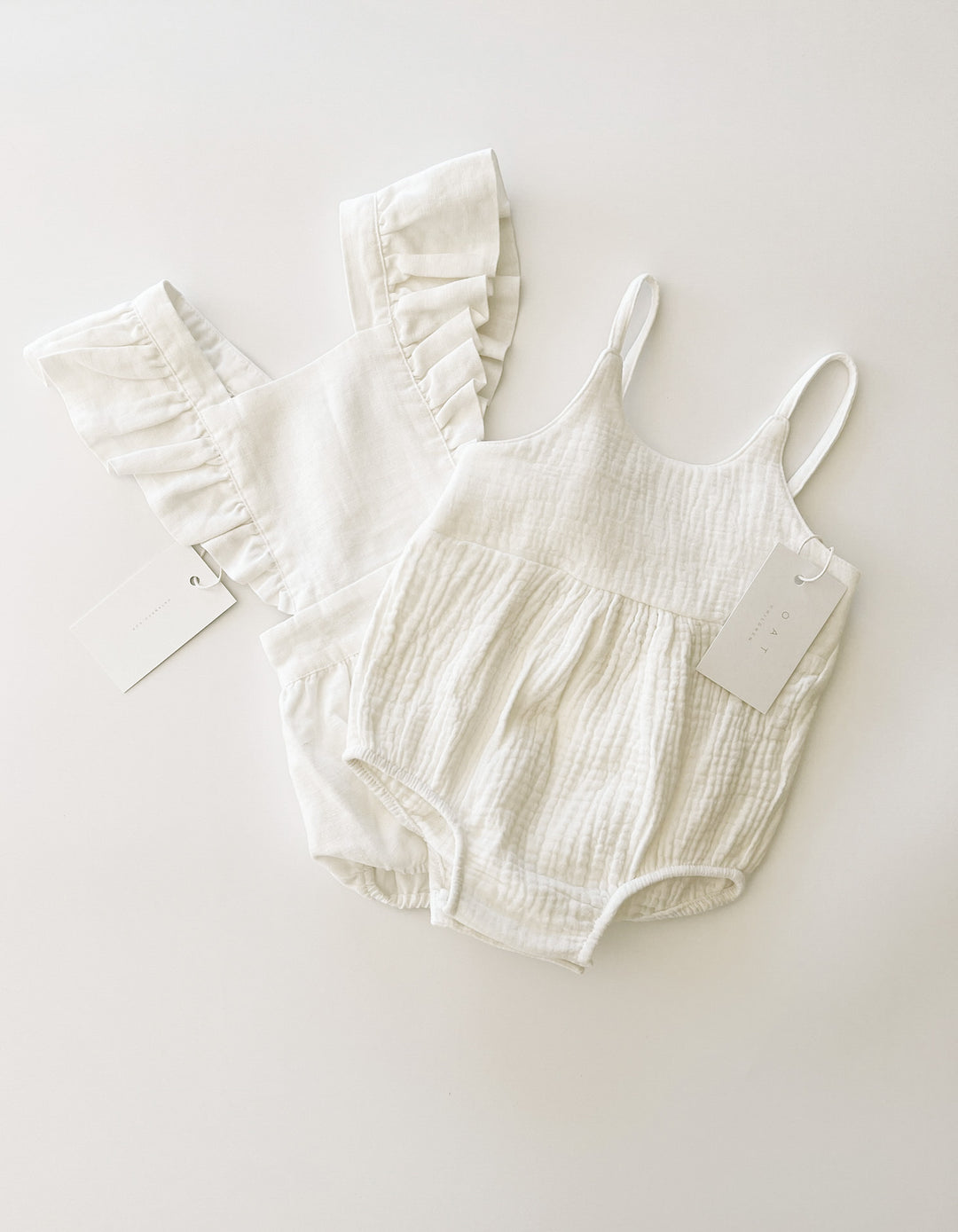 Linen Flutter Sleeve Bloomer Romper - Ivory – Oat Co